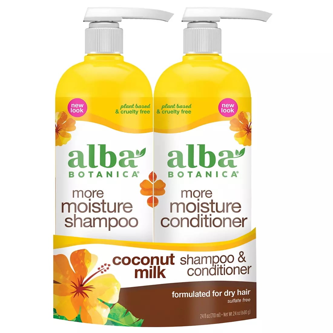 Alba Botanica More Moisture Shampoo & Conditioner Coconut Milk, 2 ct ...