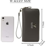 Isabomb Women's Solid Purple Leather Wallet, Wristlet Clutch with ...