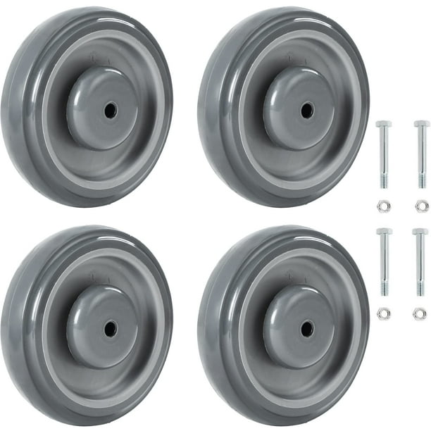 NATGAI Shopping Cart Replacement Wheels Kit Noiseless 5inch Diameter ...