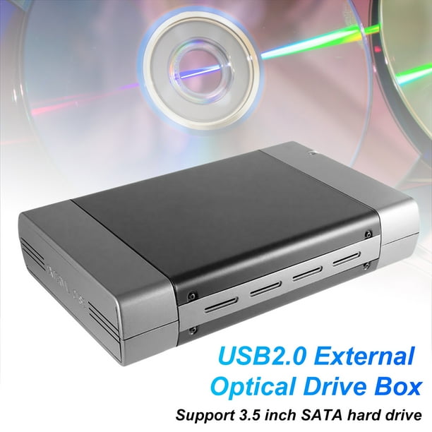5.25 inch USB 2.0 SATA External Optical Drive Case Enclosure Box ...