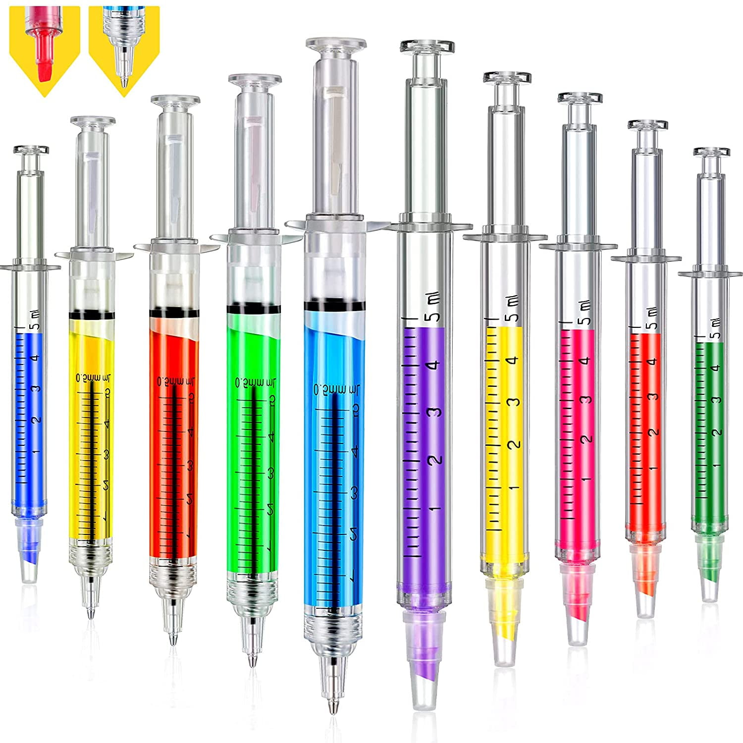 8 Syringe Highlighter Pens and 12 Syringe Highlighters Fluorescent ...