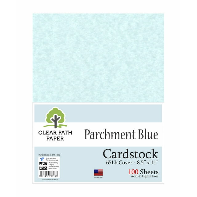 Parchment Blue Cardstock - 8.5 x 11 inch - 65Lb Cover - 100 Sheets ...