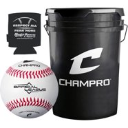 BUCKET W/PADDED LID & 3 DOZEN LEATHER BASEBALLS - Walmart.com