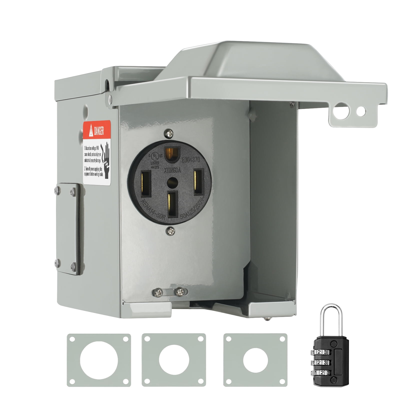 BENTISM 50A RV Power Outlet Box 125/250V Electrical Outdoor Receptacle ...