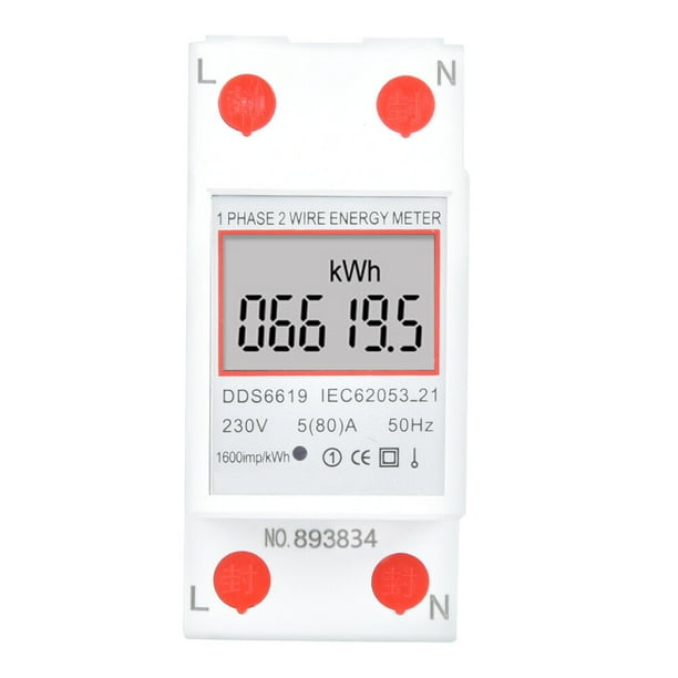 Power Meter,DDS6619-005 Intelligent Single Phase Din Rail Energy Meter ...