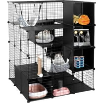 Dextrus Outdoor Play Large 5-Tier Metal Cat Cage, DIY Catio with Cube ...