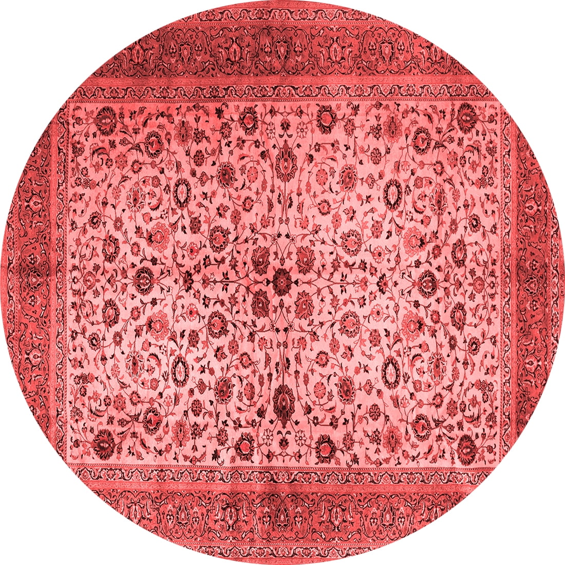 Ahgly Company Indoor Round Persian Red Traditional Area Rugs, 8' Round ...