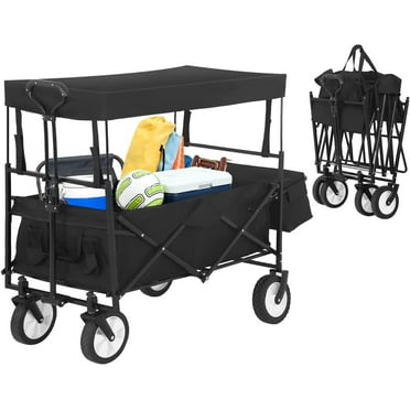 Seina Compact Outdoor Folding Utility Wagon, Black - Walmart.com