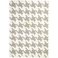 Off-White Wool Rug 5X7 Modern Dhurrie Scandinavian Triangles Room Size ...