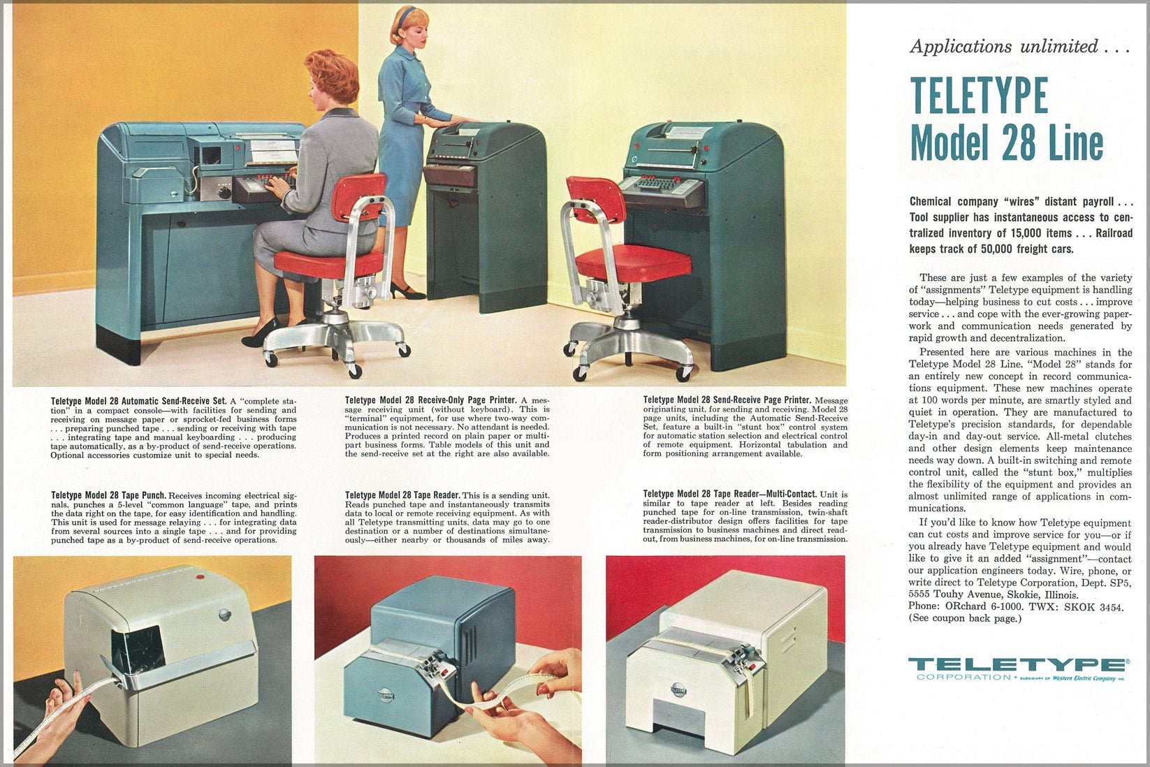 24"x36" Gallery Poster, Teletype Corporation advertisement Model 28 ...