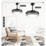 Miumaeov 42'' Modern LED Invisible Ceiling Fan Light Dimmable LED ...