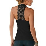 Women Sexy Lace Halter V-neck Backless Vest Tops - Walmart.com