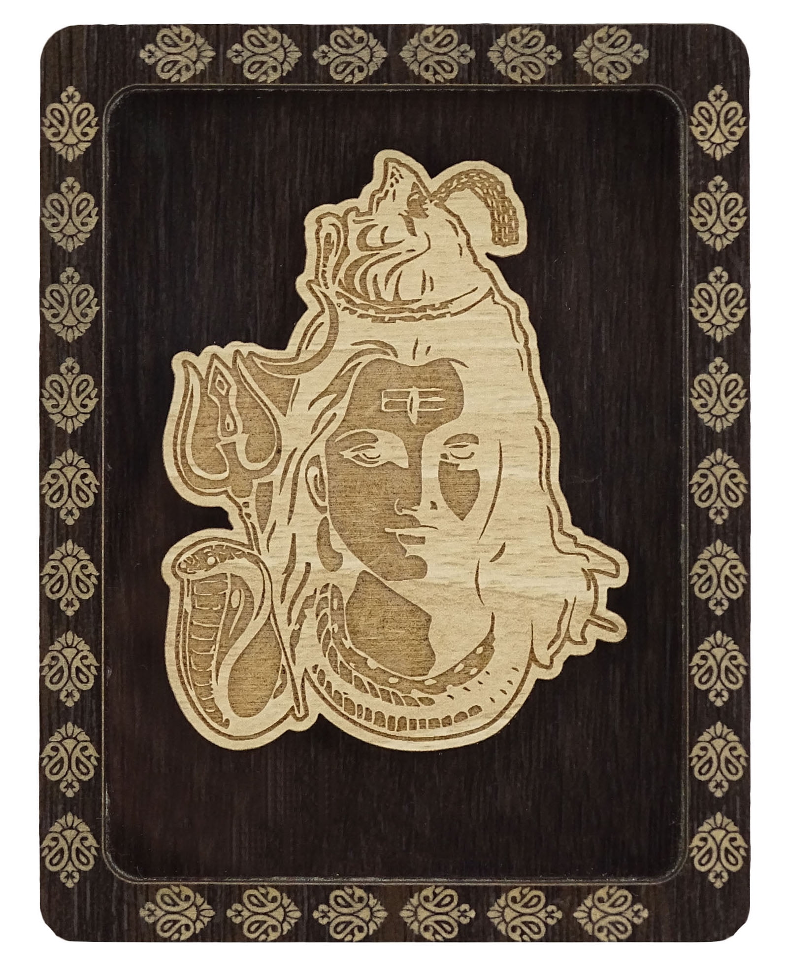 Decorative Lord Shiva Face Wooden Frame Office Table Home Decor ...
