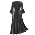 Mrat Womens Renaissance Medieval Dress Golden Velvet Dress With Corset