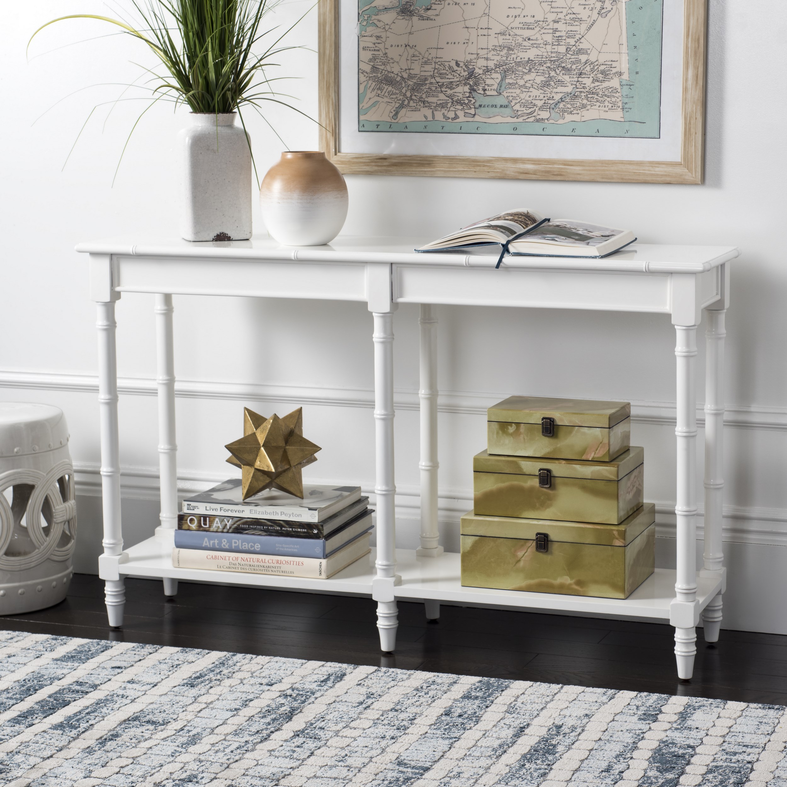 Safavieh Noam Modern Solid Coastal Bamboo Console Table - Walmart.com
