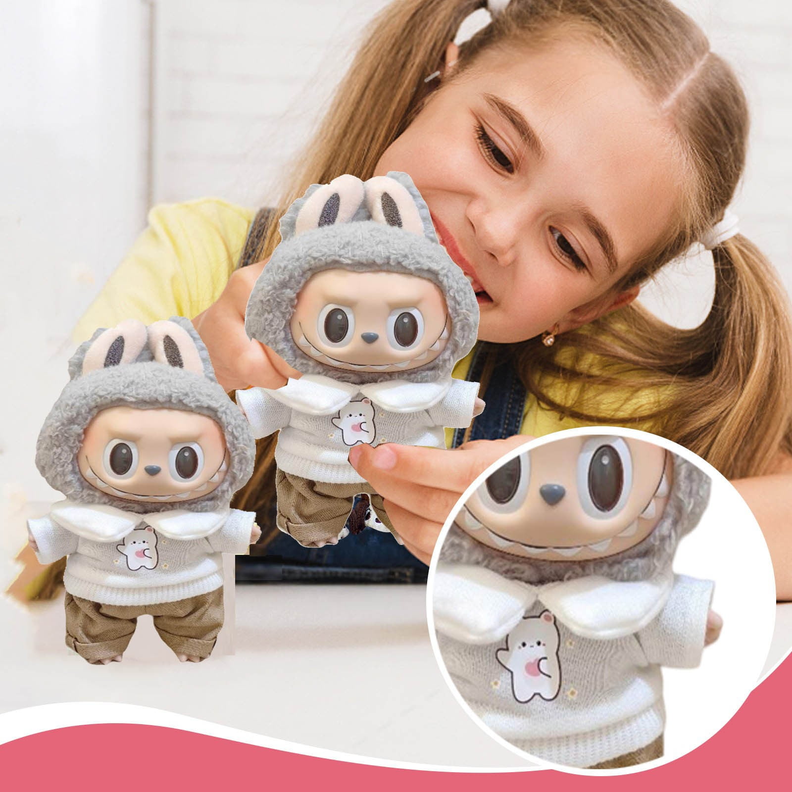 Labubu Pop Mart Labubus Original Cute Plush Doll Toy Gift Cartoon ...