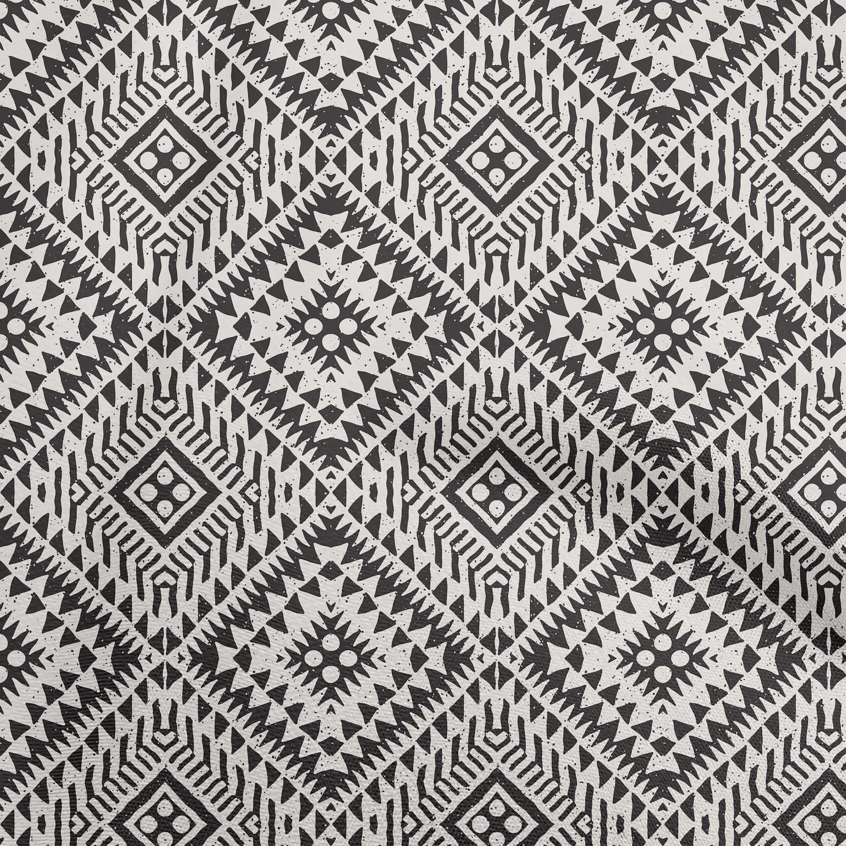 oneOone Viscose Chiffon White Fabric Tribal Sewing Material Print ...