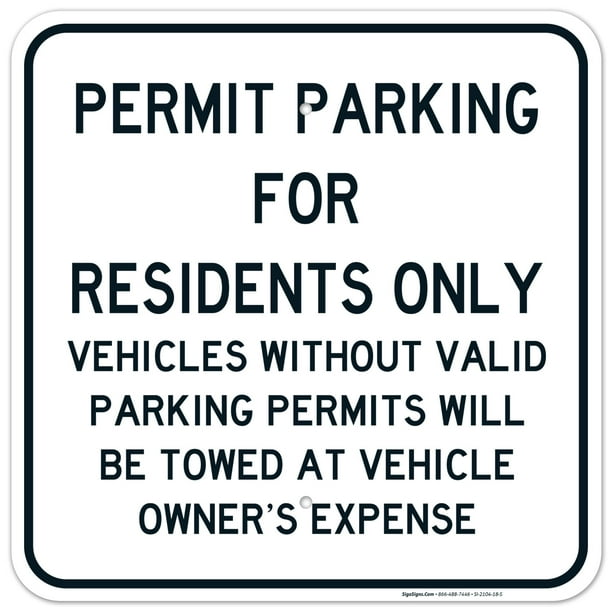 Permit Parking Sign, Residents Parking Only Sign, - Walmart.com
