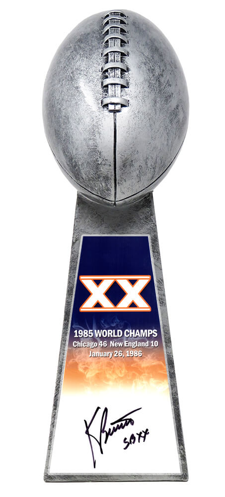 Kevin Butler Signed Football World Champion 15 Inch Replica Silver ...