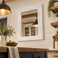 Rustic Wall Mirror - Rectangular Antique Wooden Frame Farmhouse Bedroom ...