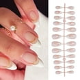 24 Pcs Almond Acrylic Nails Set with Milky French False Nails Manicure ...