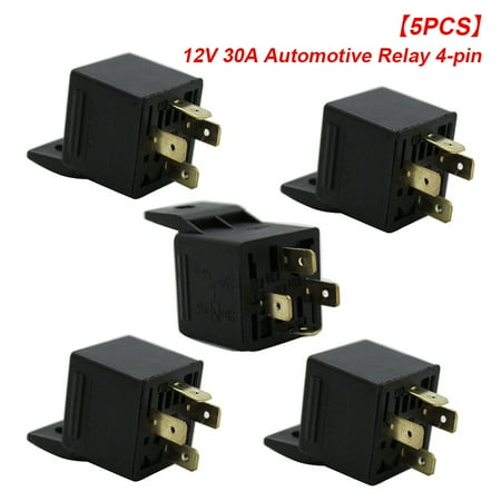 Pack of 5 Universal Car 12V 30A Relay Overcurrent Vehicle Aux DRL Light ...