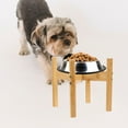 1 Set Pet Bowl Support Rack Bamboo Cat Food Bowl Holder Household Dog ...
