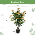 Gymax Artificial Silk Camellia Tree - Potted 3.3 FT Fake Plant for ...