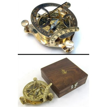 5" Sundial Compass Solid Brass Sun Dial 4 inch - Walmart.com