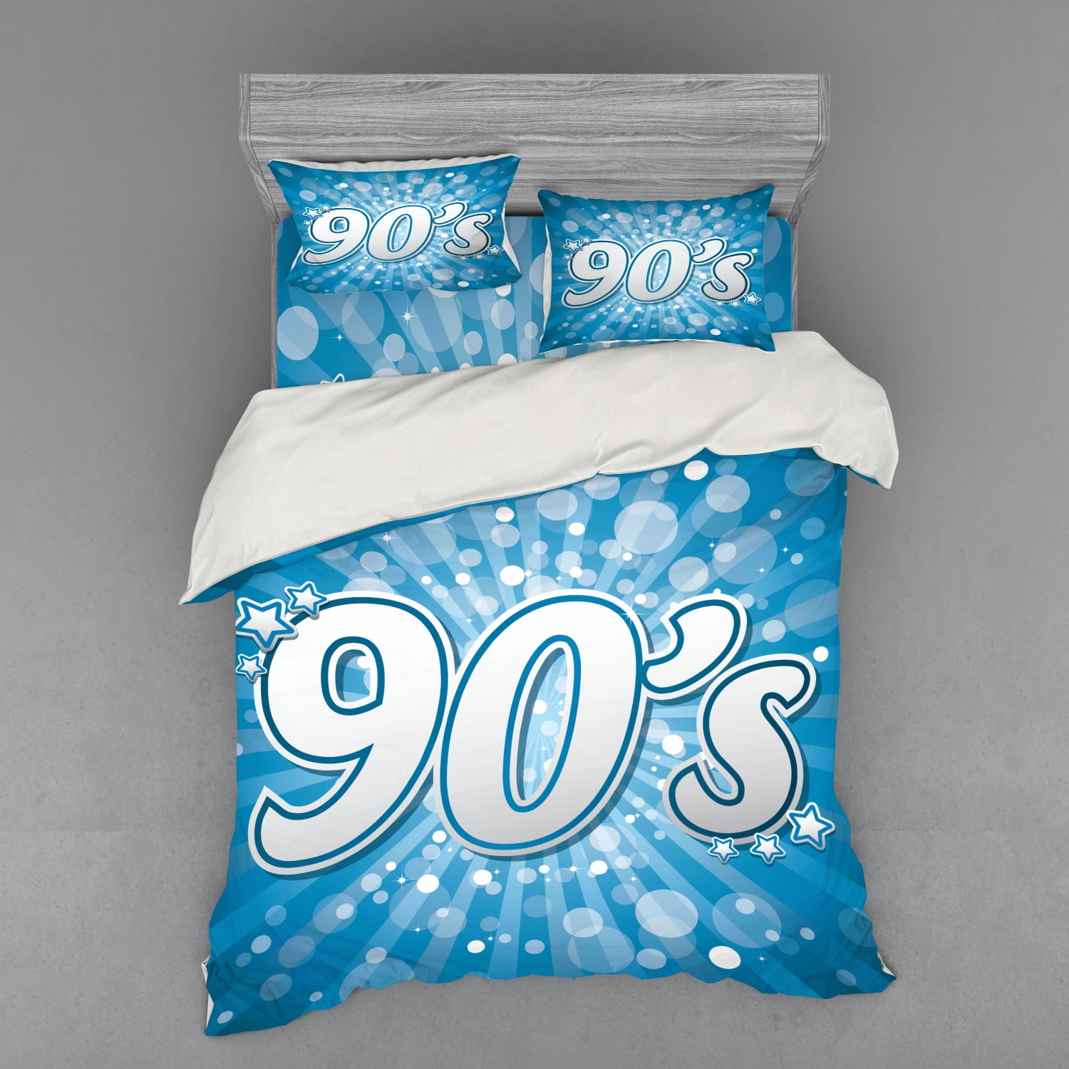 Ambesonne Blue Bedding Set 4 Pcs, 90s Pop Art Star Retro, Queen, Blue ...