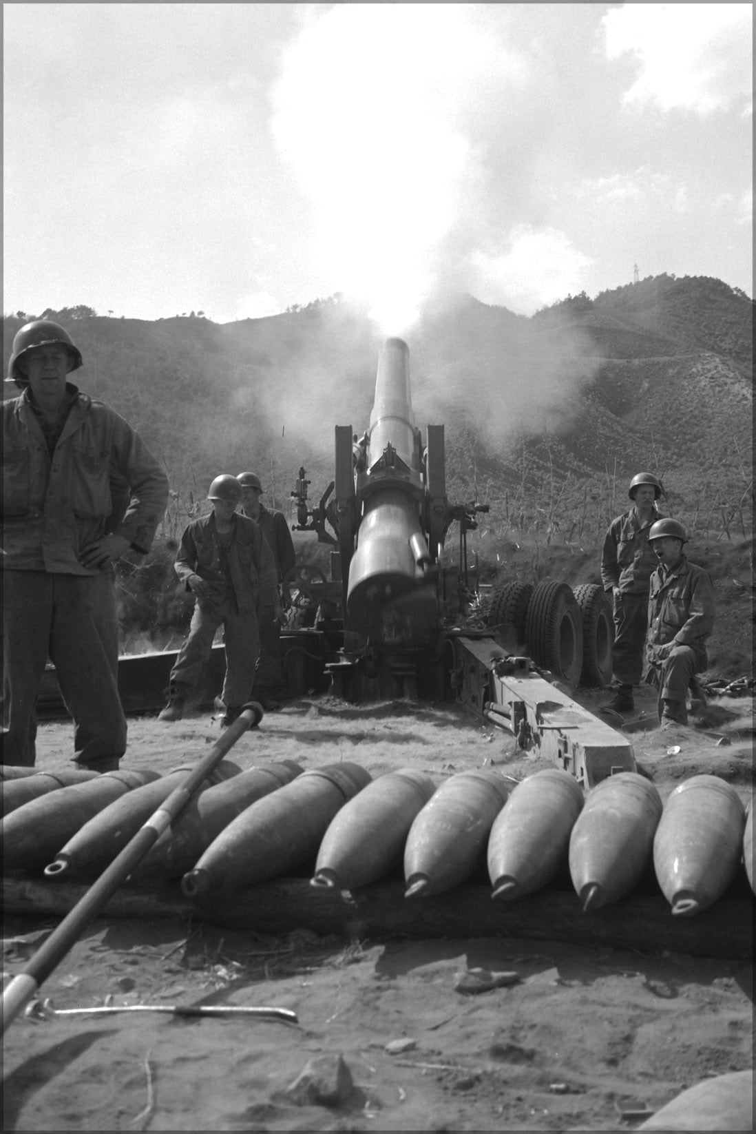 24"x36" Gallery Poster, M115 203 mm howitzer in Korea 1951 during ...