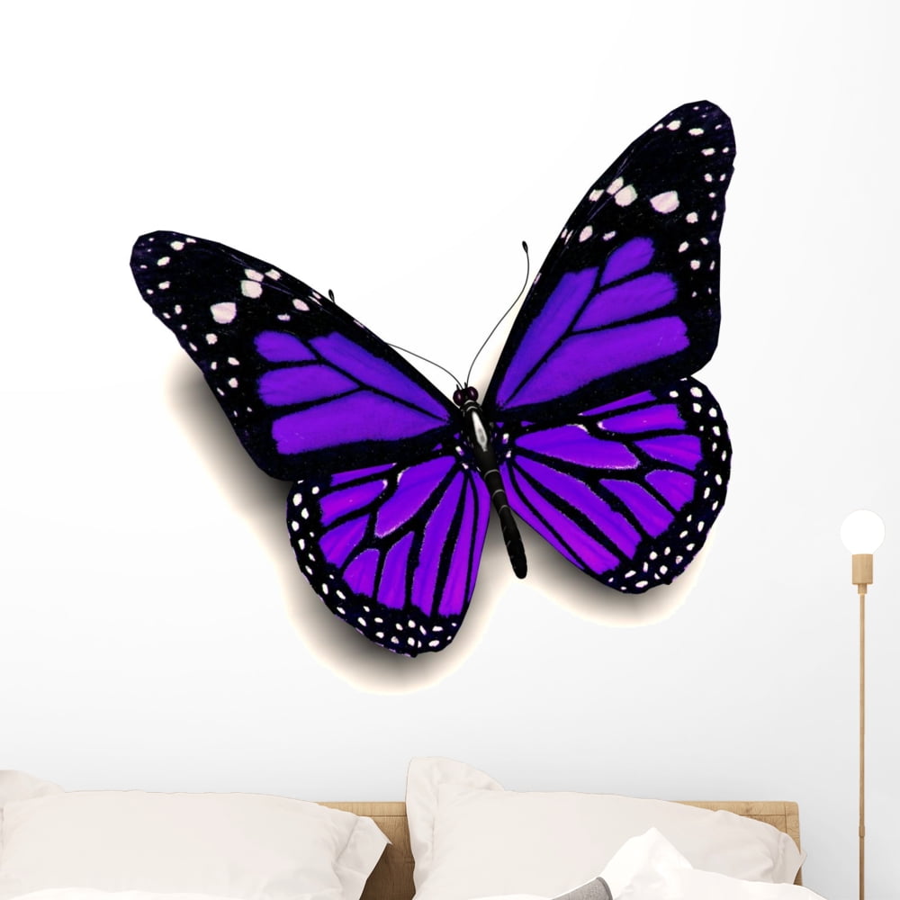 3D Purple Butterfly Wall Decal Sticker By Wallmonkeys Vinyl Peel And 