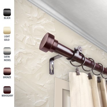 Cap Ceiling 1" Curtain Rod/ Room Divider 28-48 inch - Satin Nickel ...