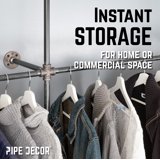 PIPE DECOR 115" Black Steel Wall- and Floor-Mounted Modular Pipe ...