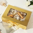 Gold Gift Box for Presents with 10.8x7.5x3.5 Inches Cardboard Clear ...