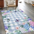 Area Rug for Living Room, Watercolor Flowers Non-Slip Indoor Large ...
