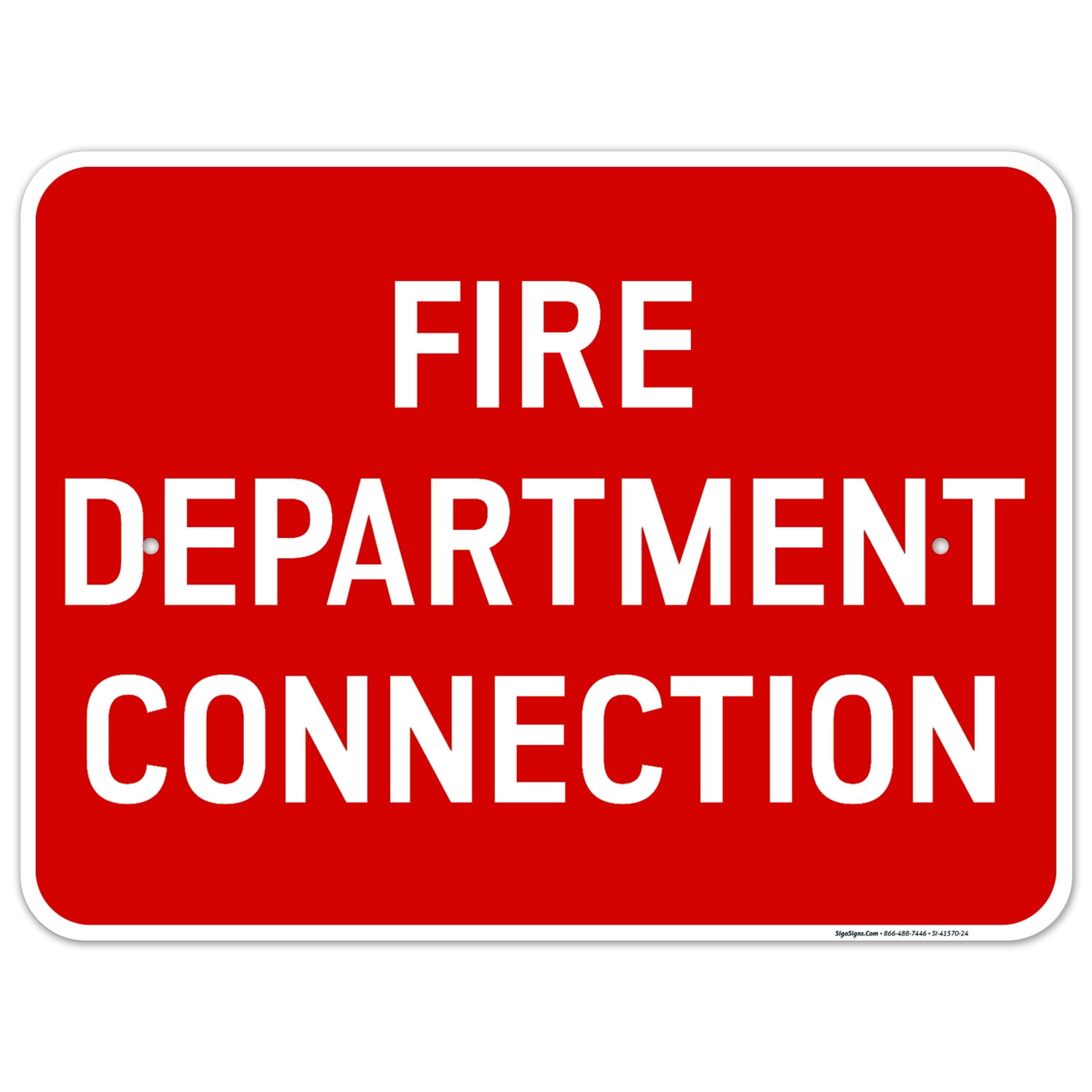 Fire Department Connection Sign, Red Background, - Walmart.com