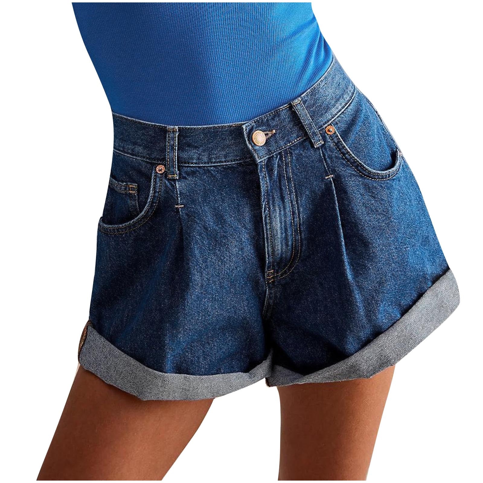 Click here for Timegard Jean Shorts For Women Elastic High Waist... prices