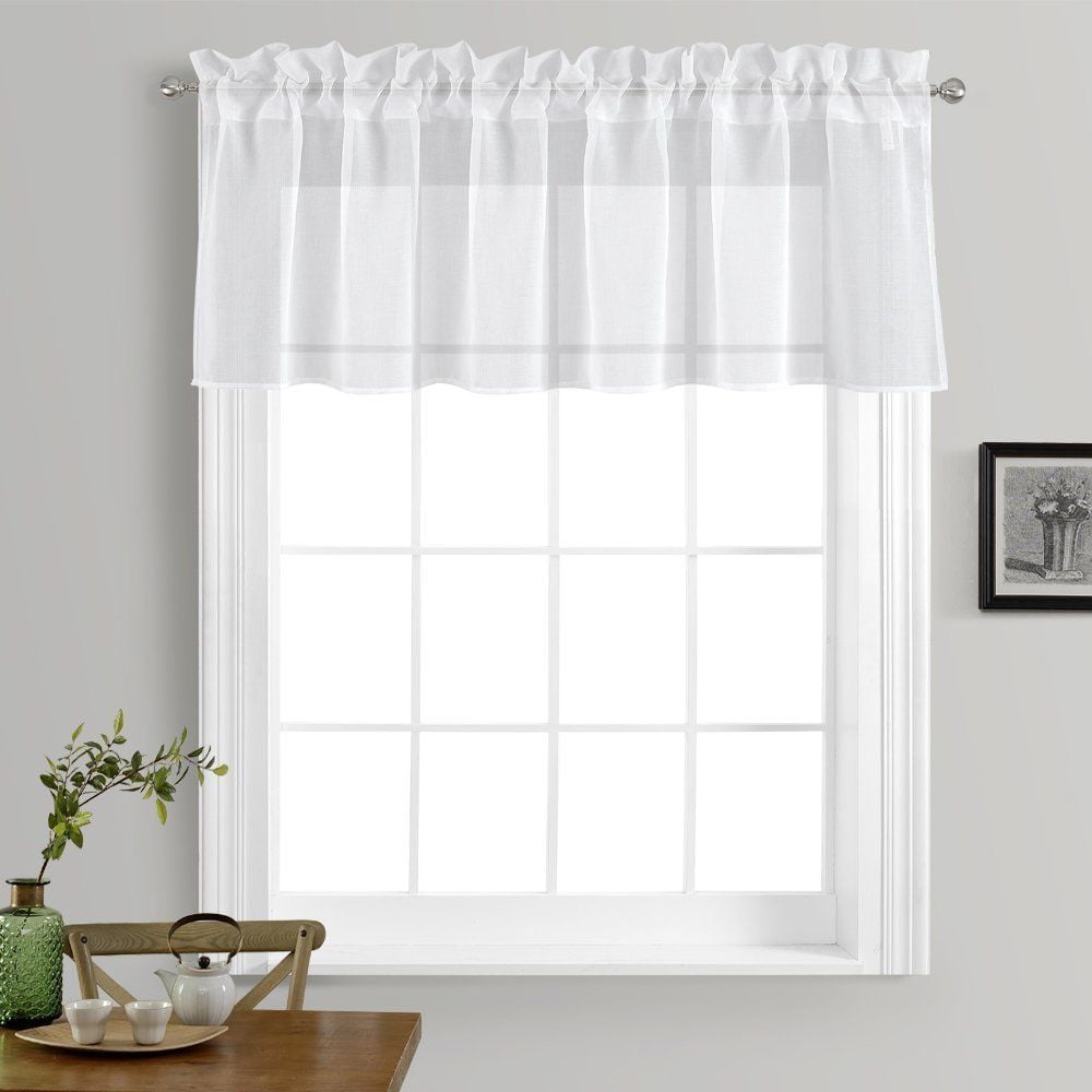 Solid Pure White Sheer Voile Window Curtain In 18" OVERSTOCK SALE ...