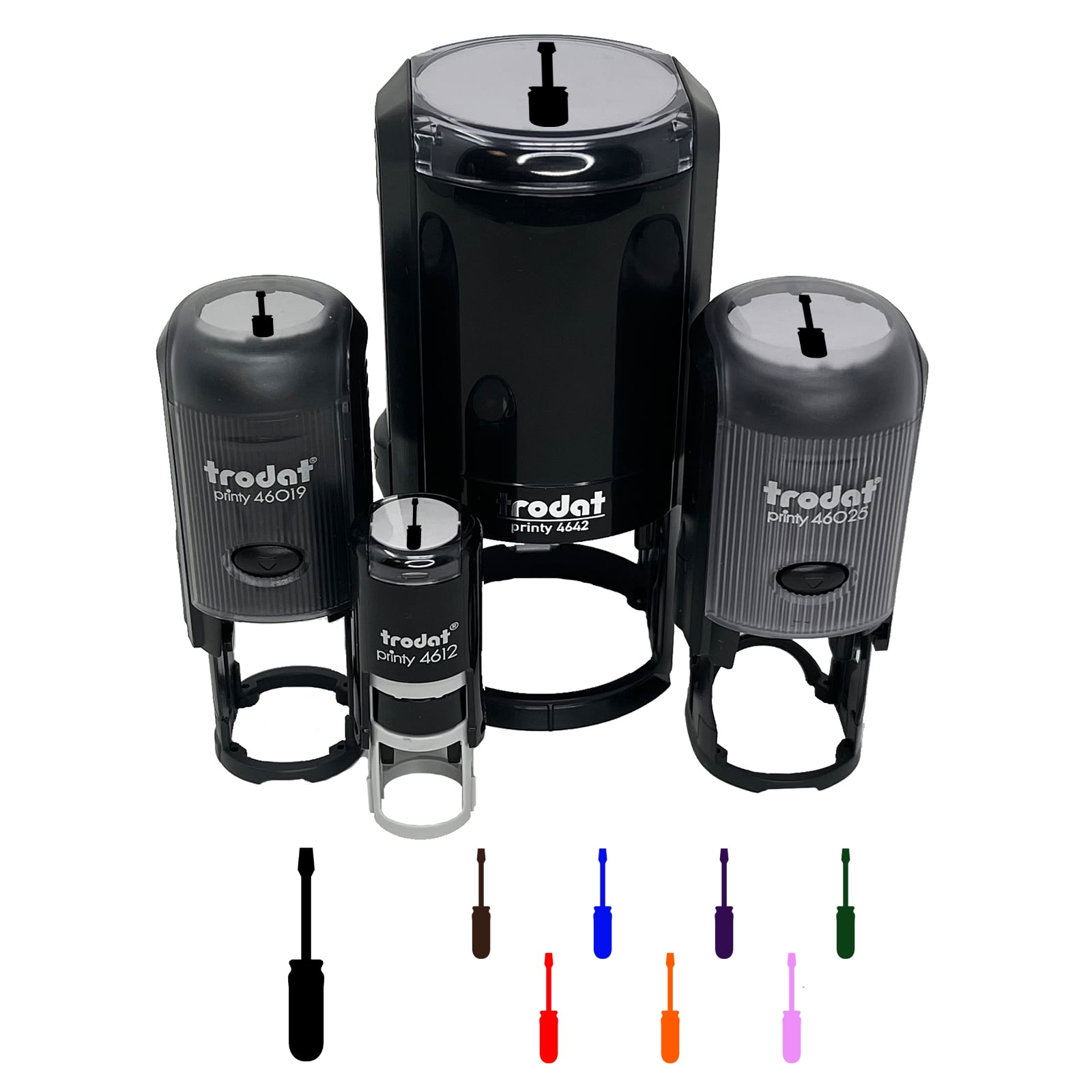 Screwdriver Silhouette Woodworking Tools Self-Inking Rubber Stamp Ink ...