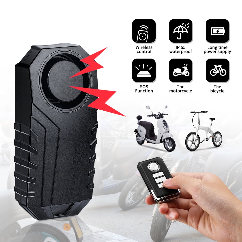 Ouspow Bike Alarm Lock with Remote Controller,Bicycle IP55 Waterproof ...