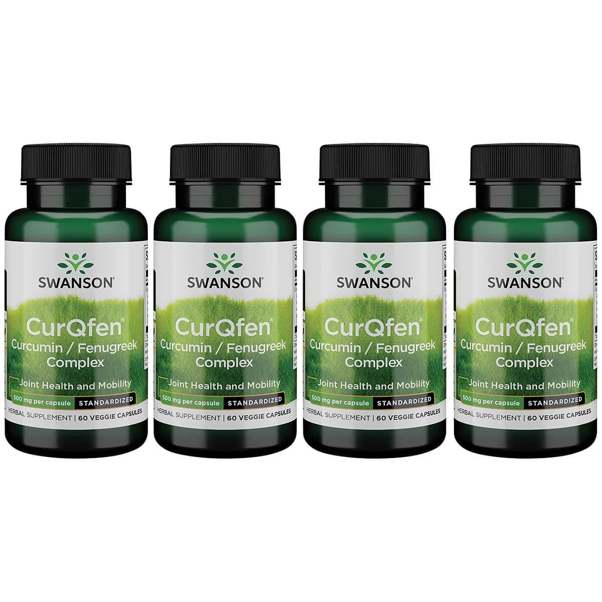 Swanson Curqfen Curcumin/Fenugreek Complex - Standardized 4 Pack ...