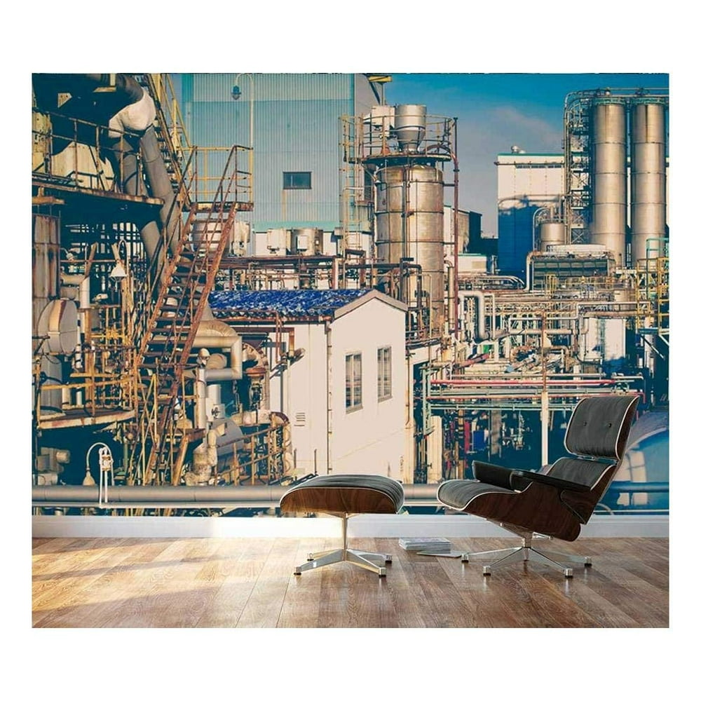 Wall26 Industrial View at Oil Refinery Plant Form Industry Zone ...