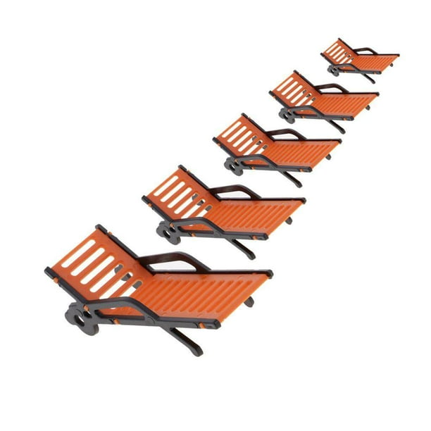 VONKY 10 Pieces Plastic Beach Bench Sun Loungers Model Landscape Layout ...