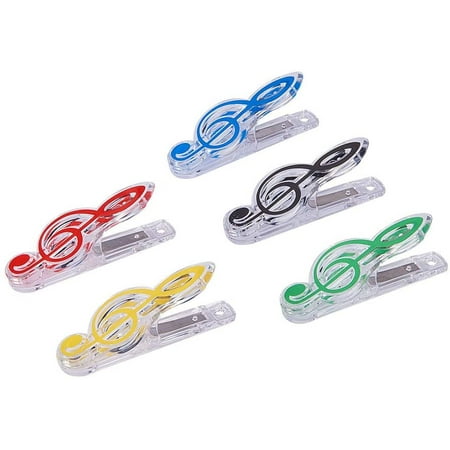 Set Of 5 Clear Plastic Music Note Clips For Pages And Sheet Music ...