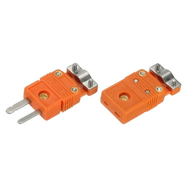 K Type Thermocouple Wire Connector Male Plug with Panel Mount Mini ...