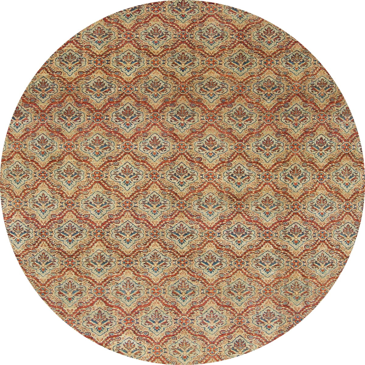 Ahgly Company Indoor Round Abstract Red Abstract Area Rugs, 8' Round ...