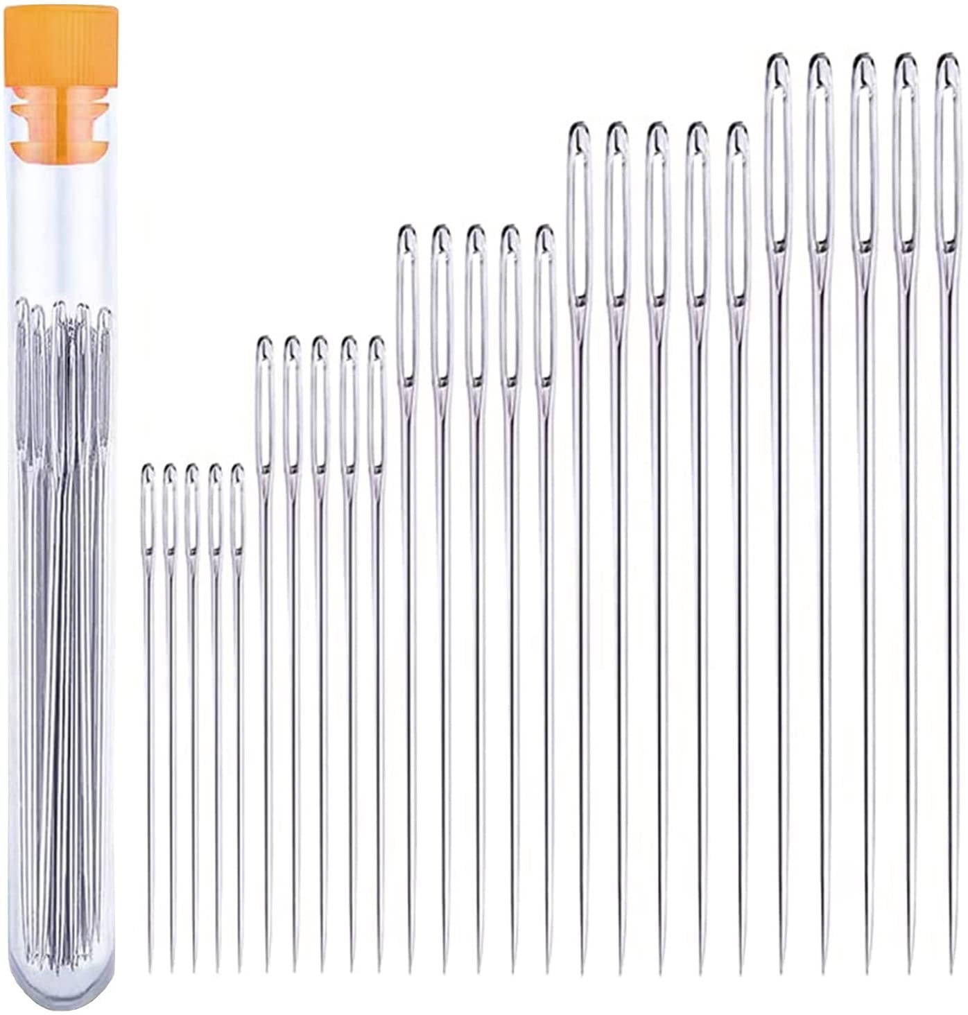 25 Pcs 5 Sizes Big Eye Needles for Handsewing, Universal Regular Useful ...