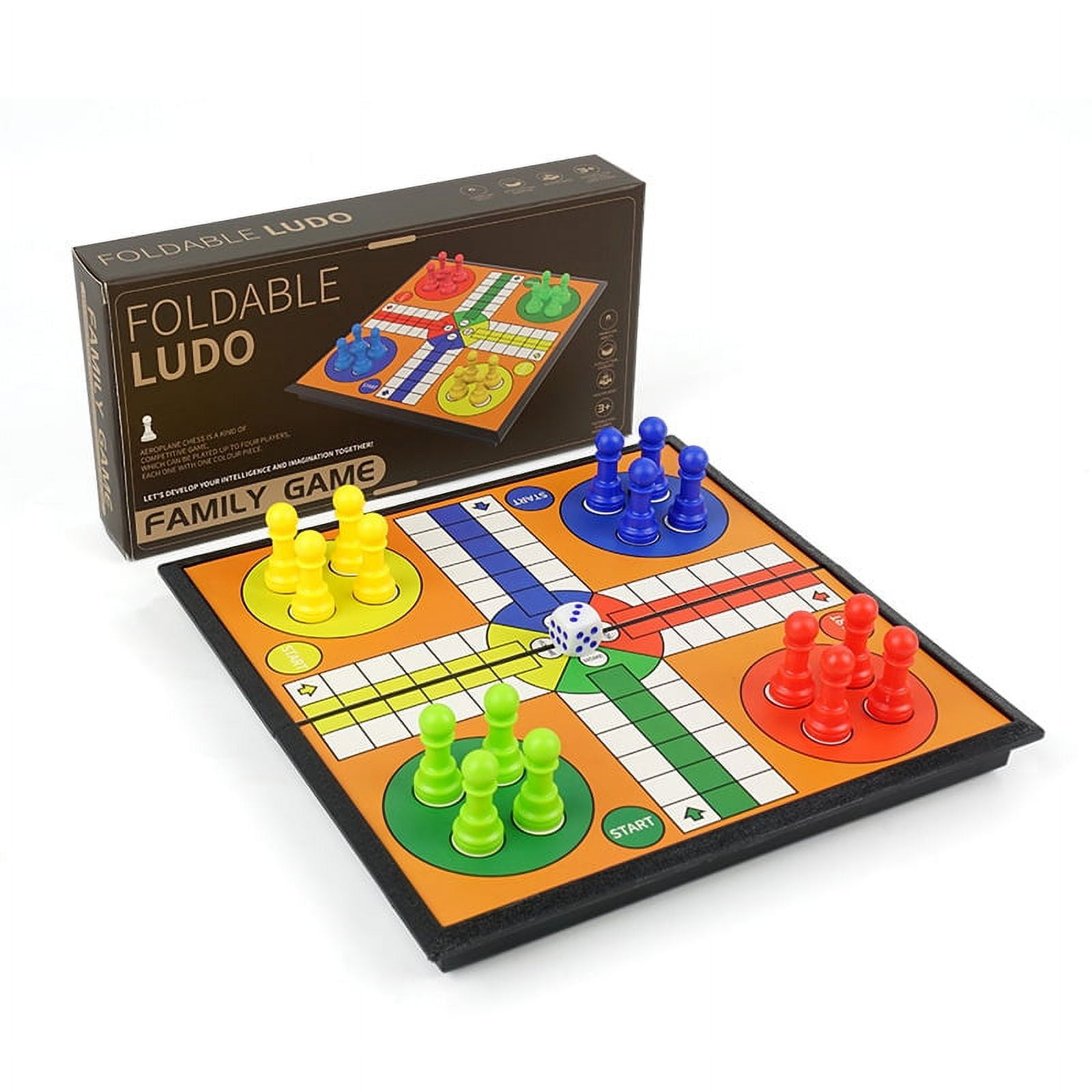 12 Inch Ludo & Snakes & Ladders 2-in-1 Classic Board Game for Adults ...