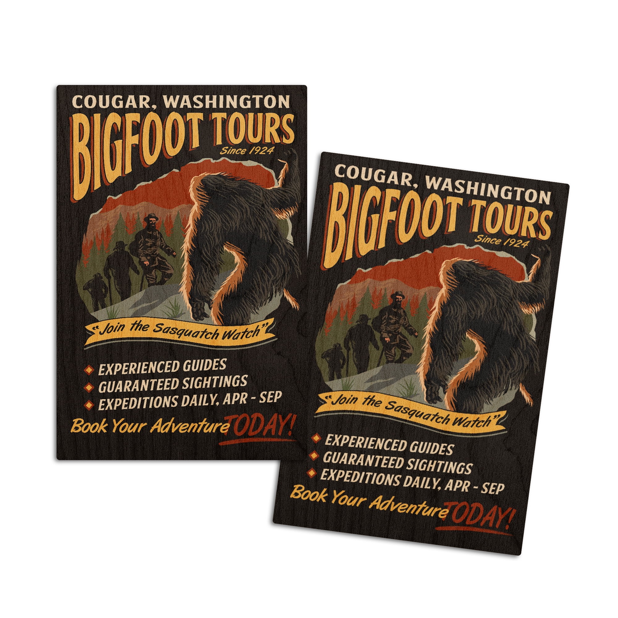 Cougar, Washington, Bigfoot Tours, Lone Fir Resort (4x6 Birch Wood ...